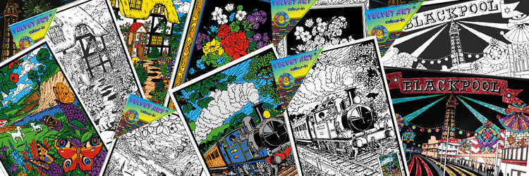 Velvet Art - Famous brand of flocked colouring pictures.